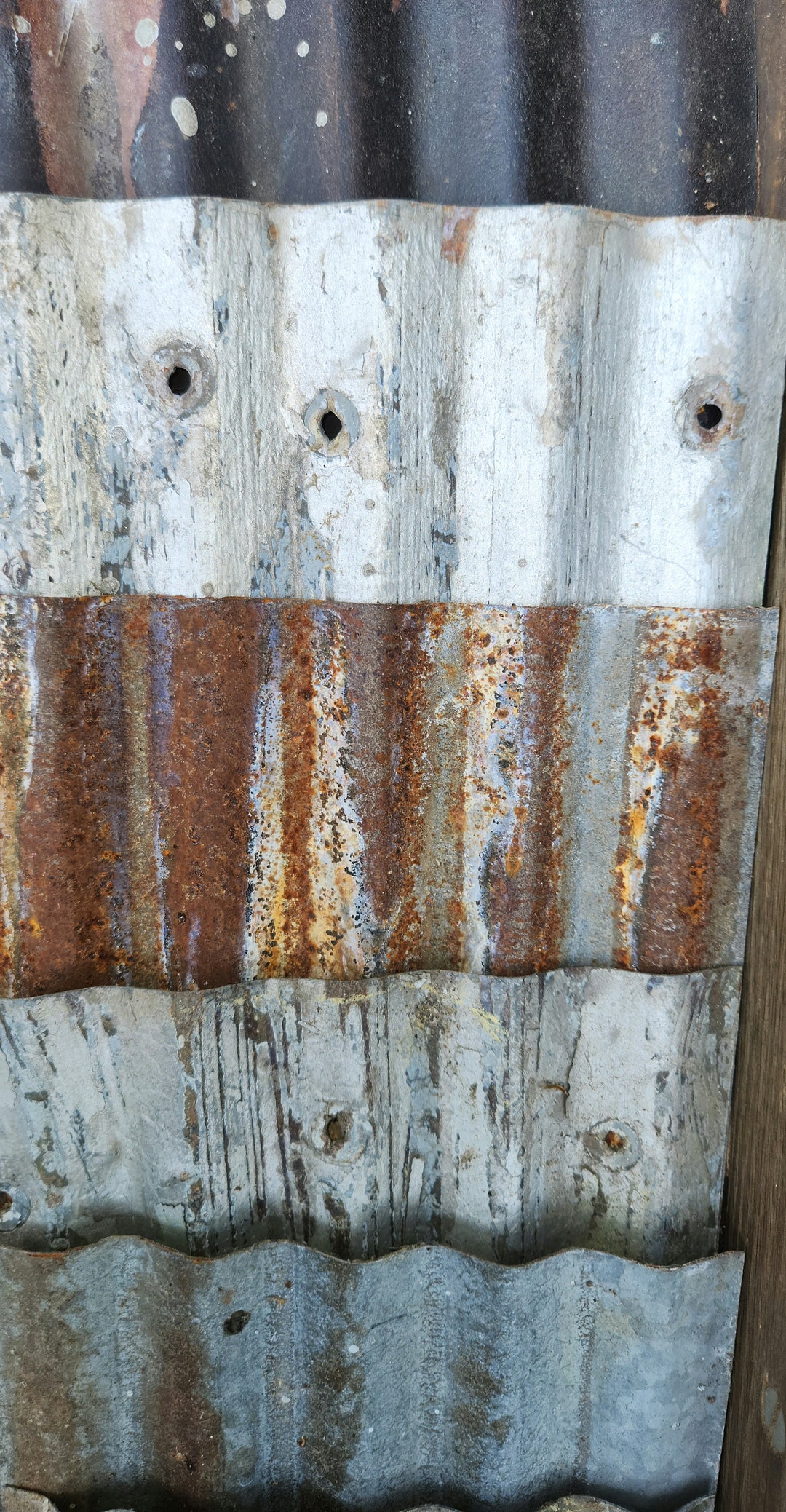 Corrugated Rusty Barn Tin Wainscoting Rustic Wall Panel Island or Bar ...