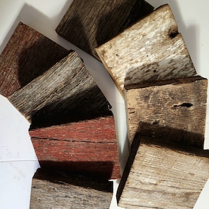 Reclaimed Barn Wood Blocks Craft Tiles - Etsy