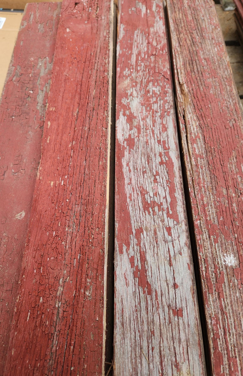 Reclaimed Wood Boards Weathered Red Barnwood 6 12x3.25 - Etsy