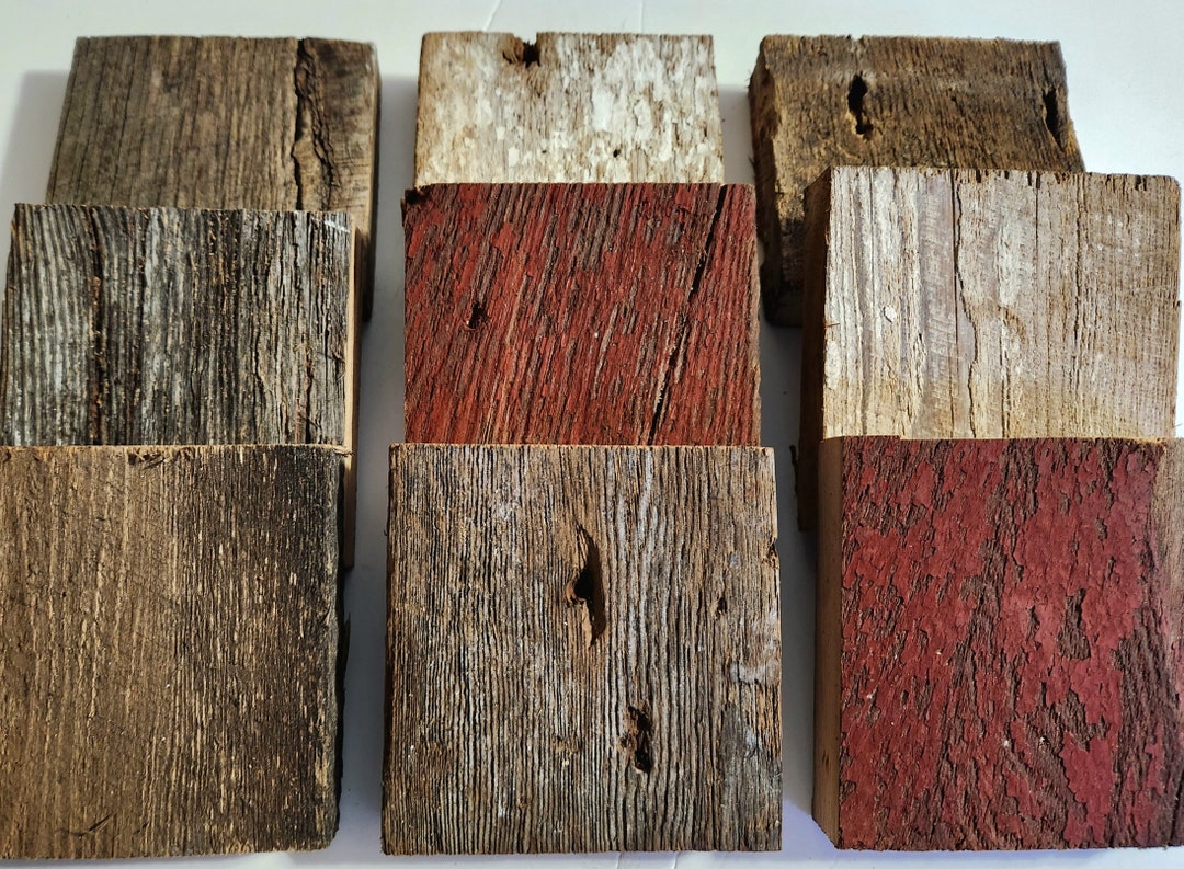 Reclaimed Barn Wood Blocks Craft Tiles - Etsy