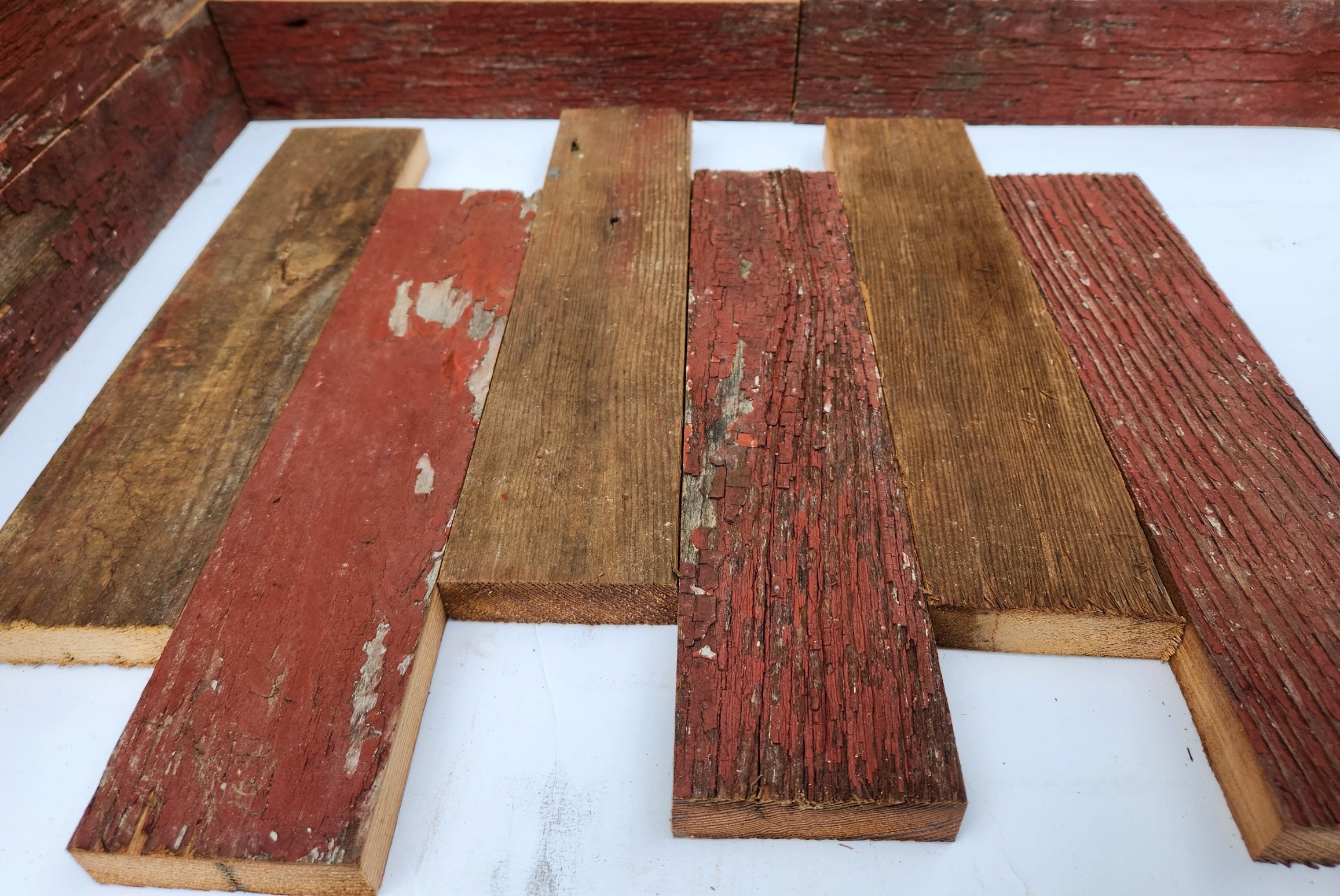 Reclaimed Barn Wood Weathered Red 24 Pieces - Etsy