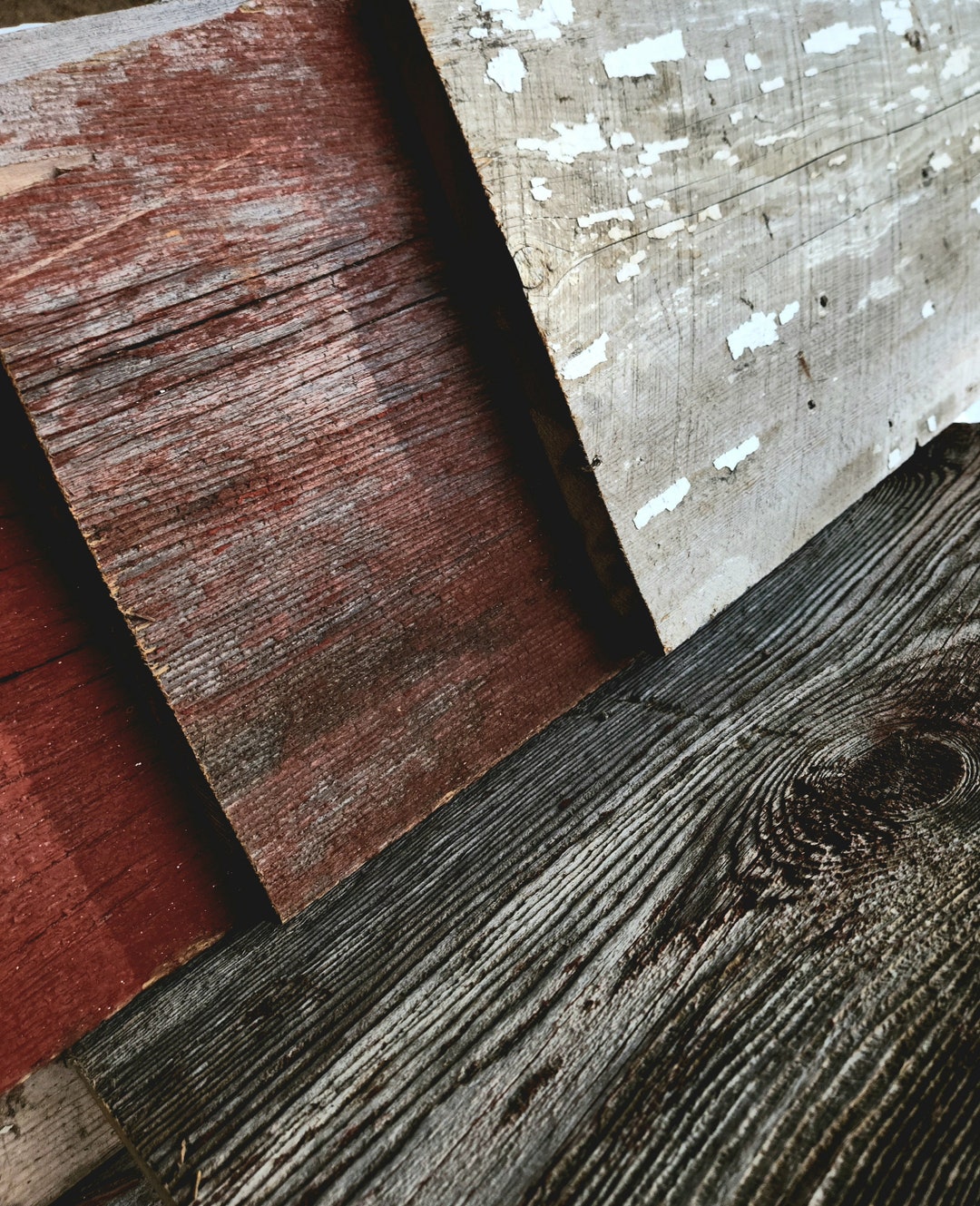 Reclaimed Wood Boards Wide Barnwood White Wash Salvaged Weathered Red ...