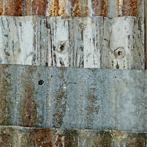 Rusty Corrugated Metal Sheet: Salvaged Barn Tin, Wall Decor (12"x12 ...