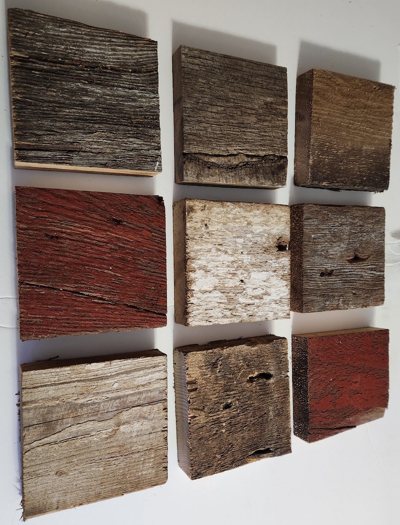 Reclaimed Barn Wood Blocks Craft Tiles - Etsy