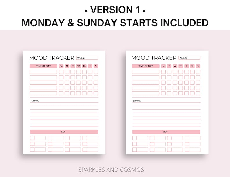 Weekly Mood Tracker. Printable Mood Track PDF. Self Care Journal ...