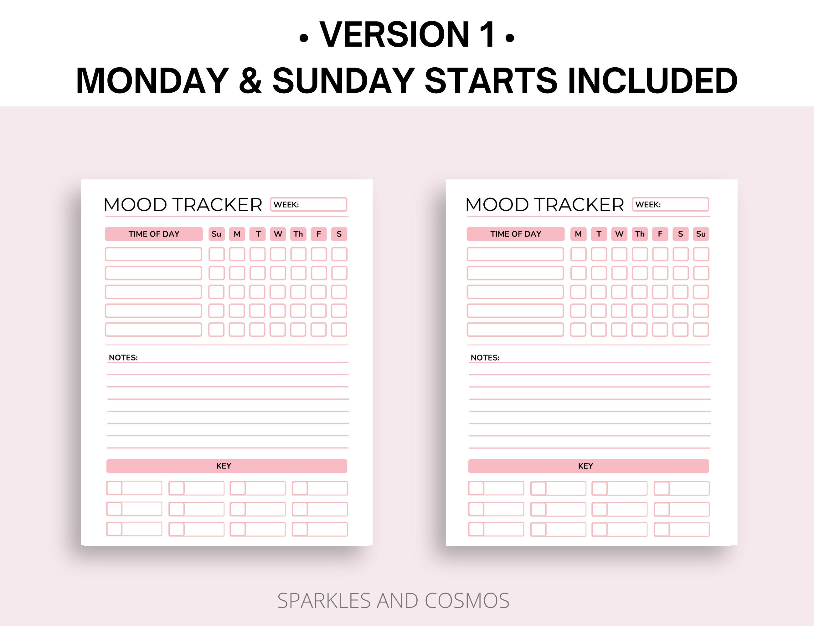 Weekly Mood Tracker. Printable Mood Track PDF. Self Care Journal ...