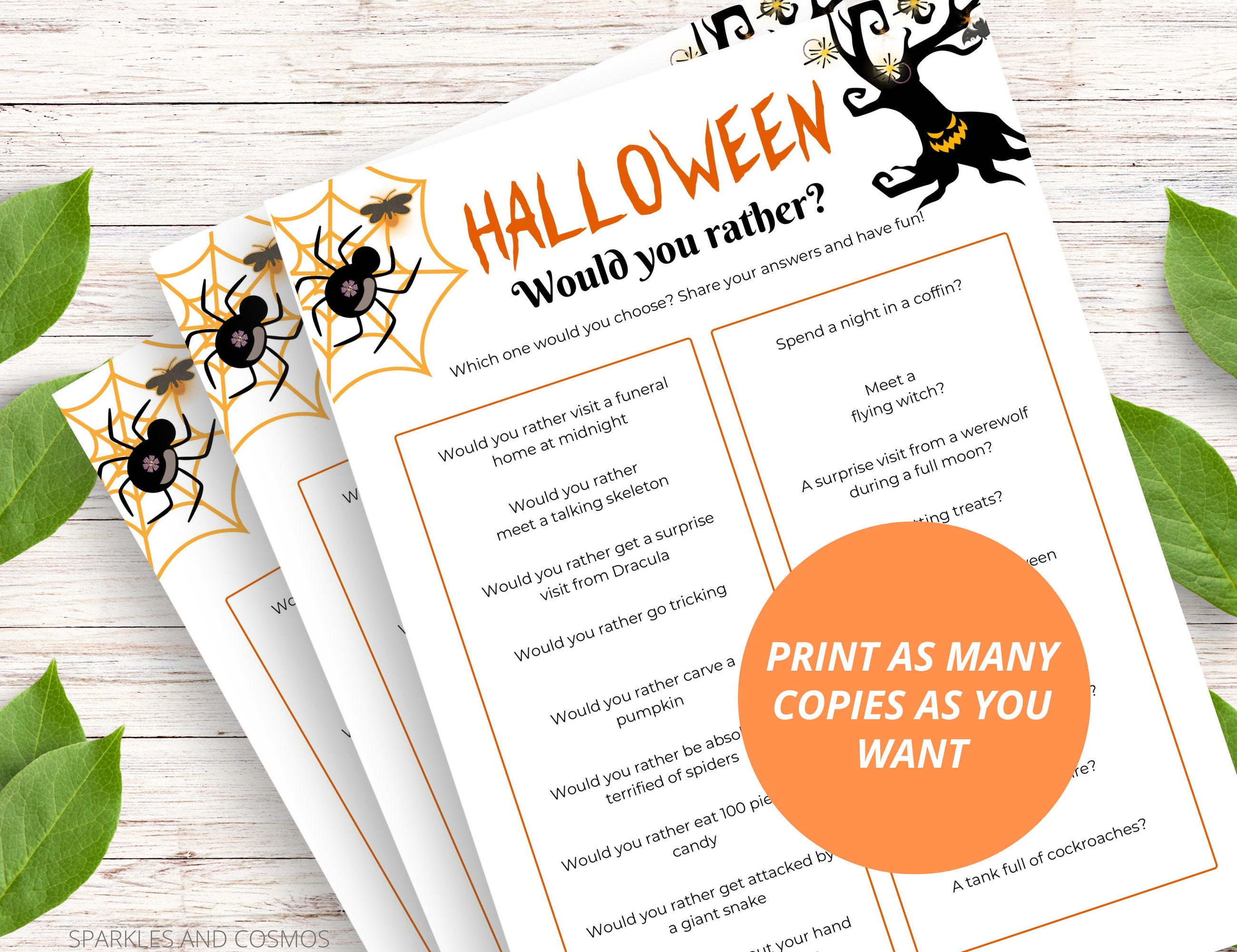 Halloween Would You Rather Printable- This or That - Game Printable ...