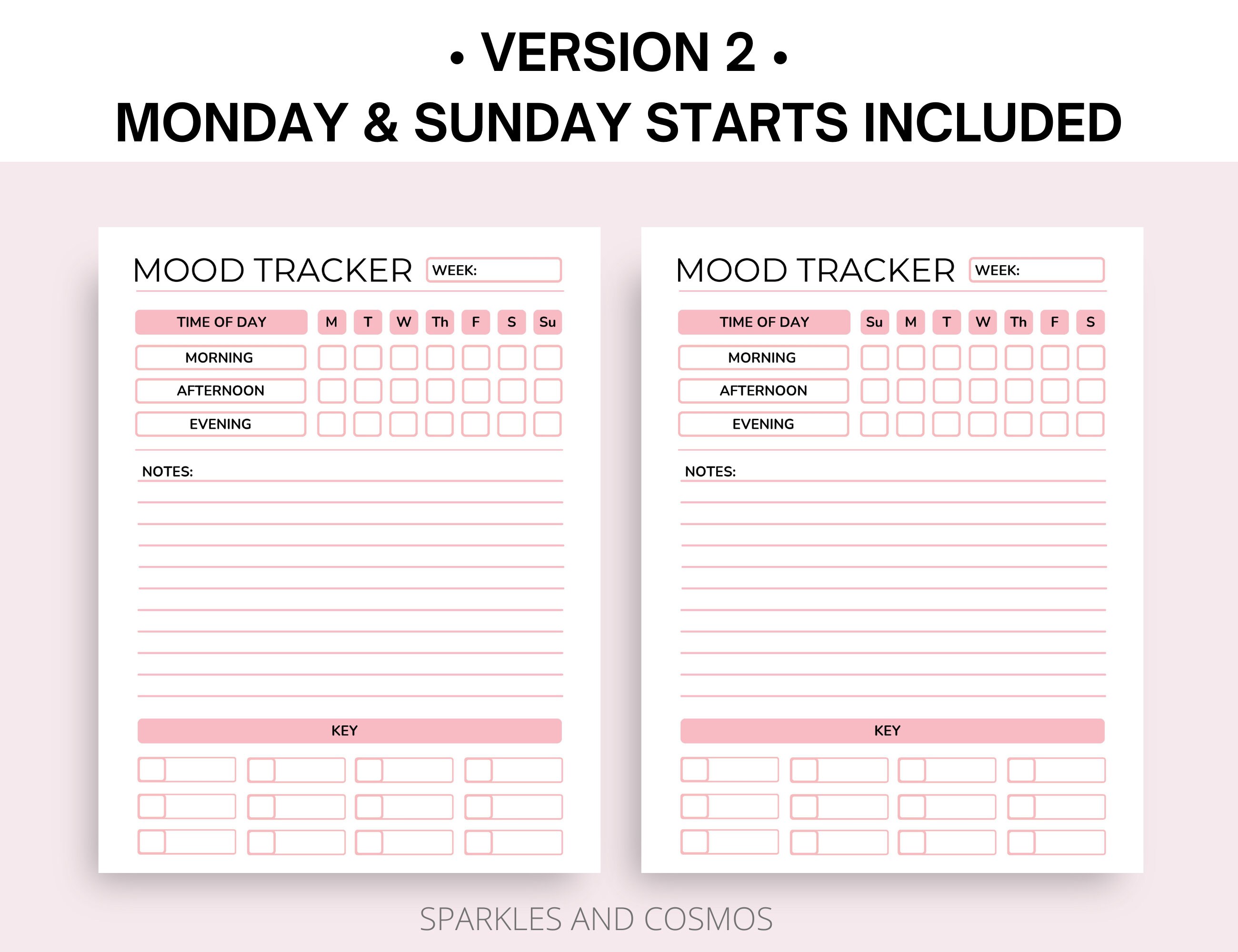 Weekly Mood Tracker. Printable Mood Track PDF. Self Care Journal ...