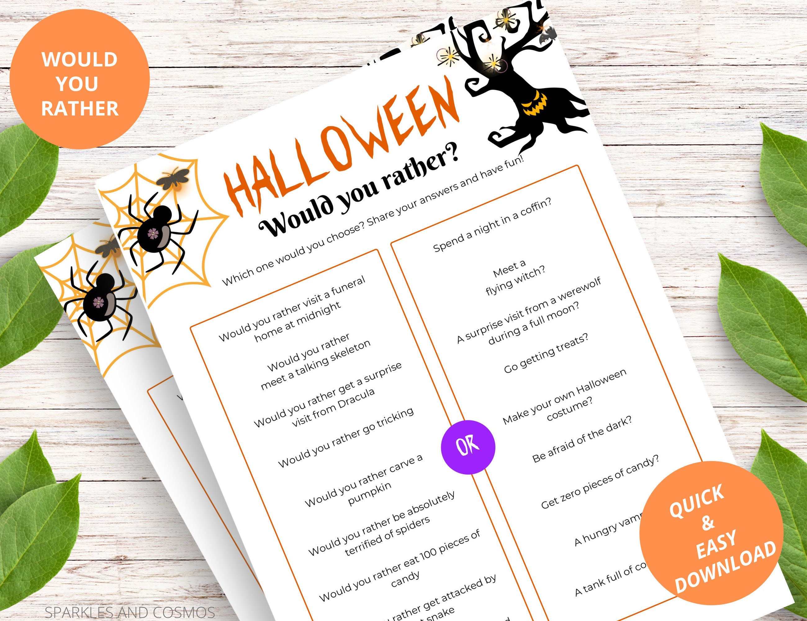 Halloween Party Games BUNDLE Printable- Halloween Scavenger Hunt- Would ...