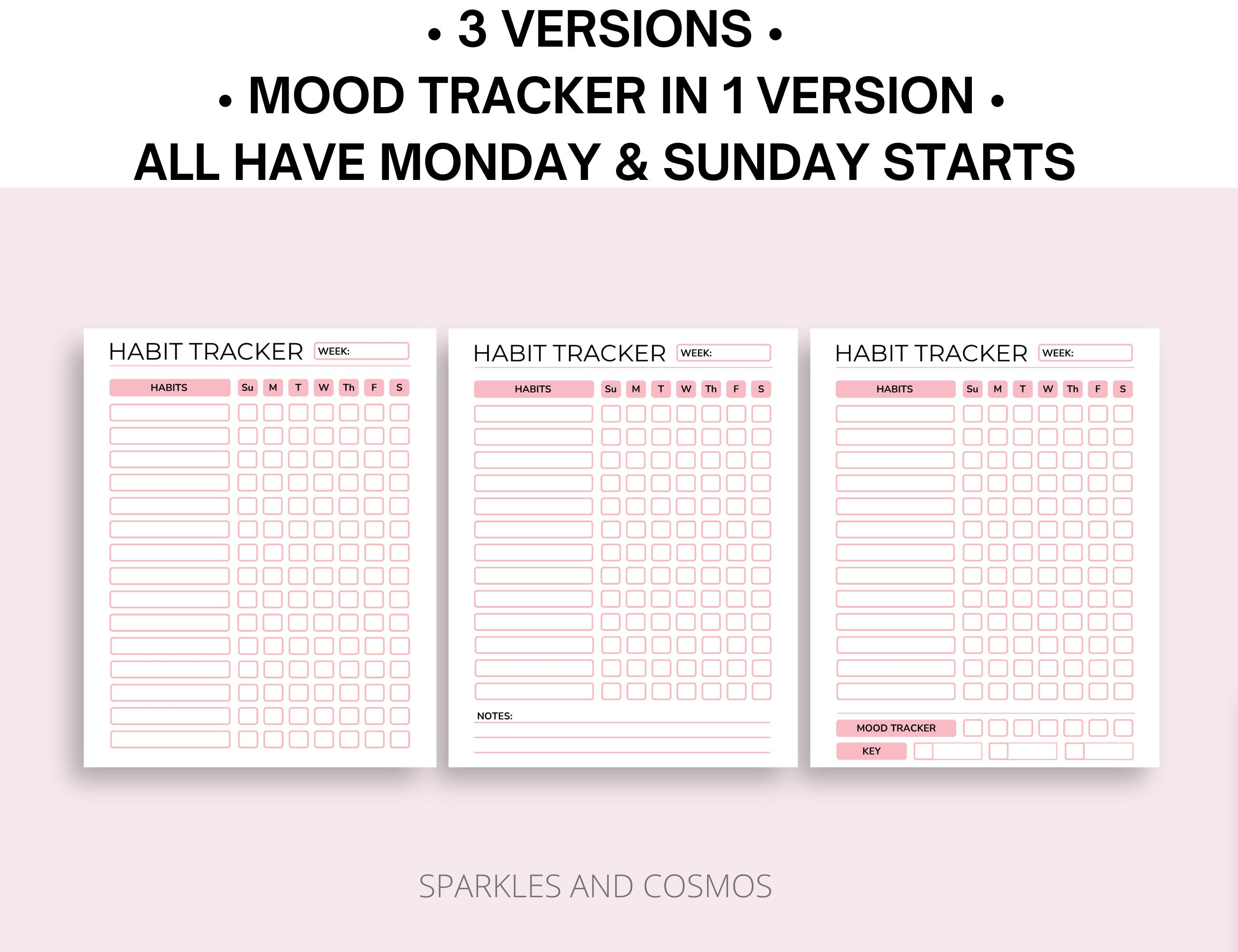 Weekly Habit Tracker Printable, Habit Tracker Template, Digital Habit ...