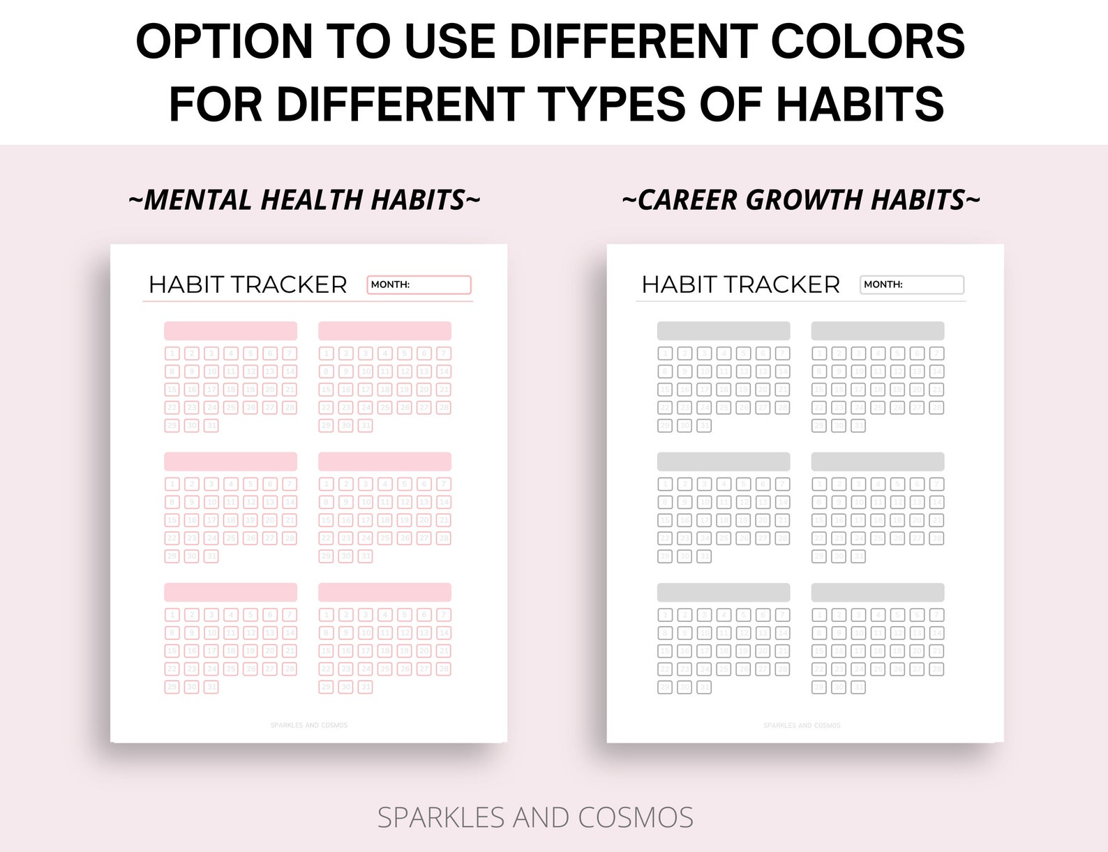 Monthly Habit Tracker Printable, Habit Tracker PDF, Monthly Goal ...