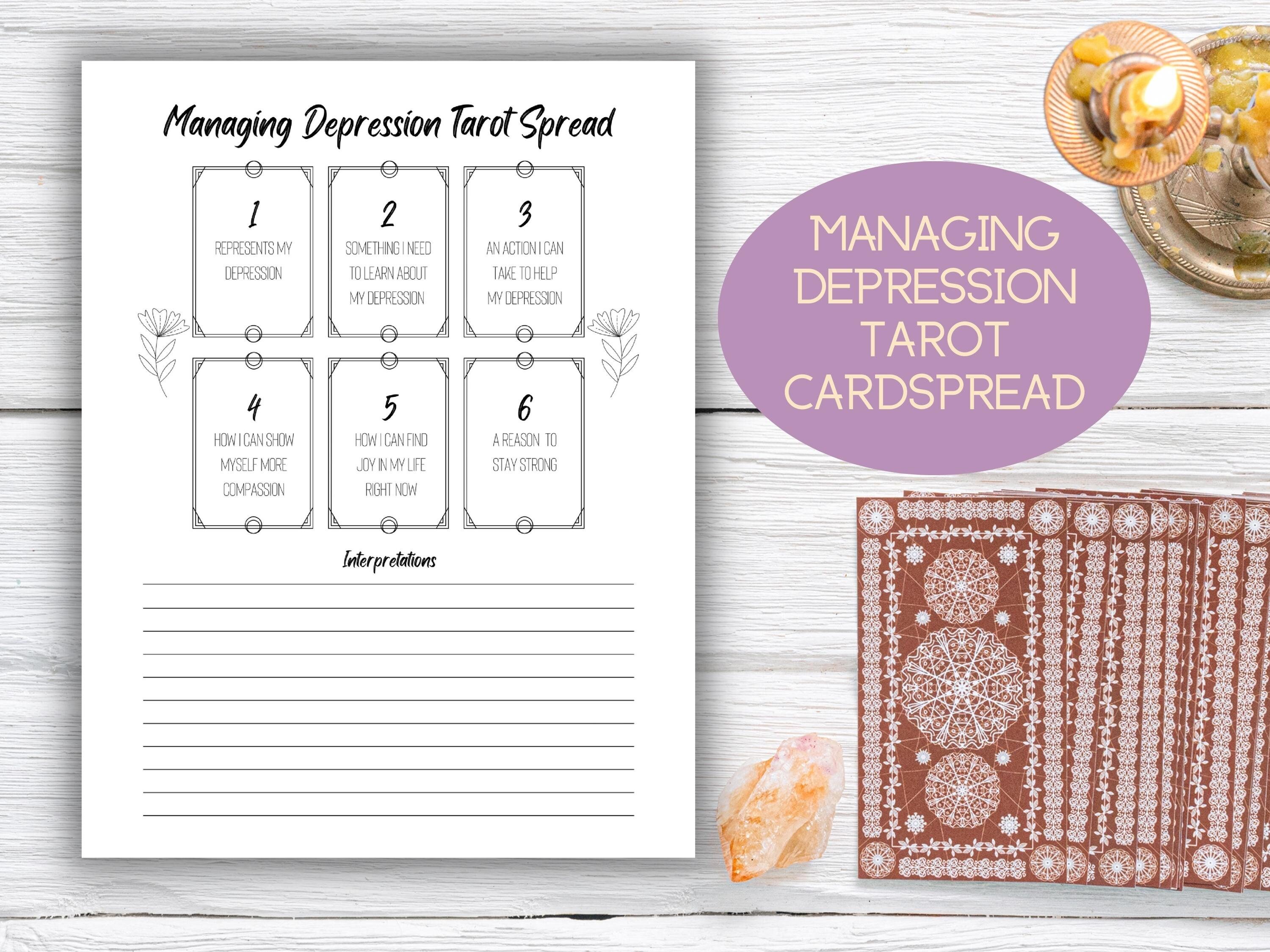Managing Depression Tarot Card Spread, Tarot Journal Printable, Mental Health Tarot Card Journal ...