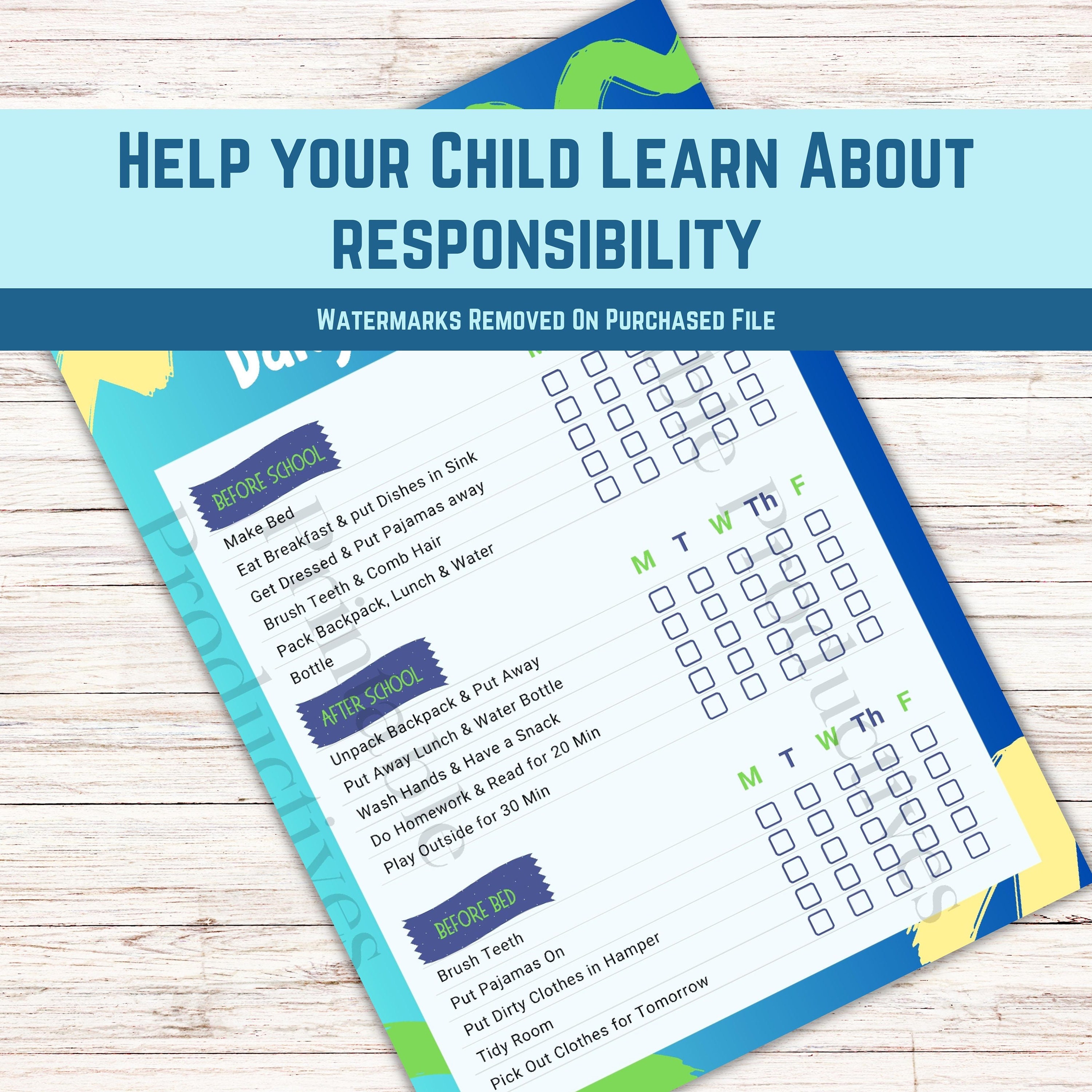 Printable Daily Checklist for Teens Daily Schedule Checklist - Etsy