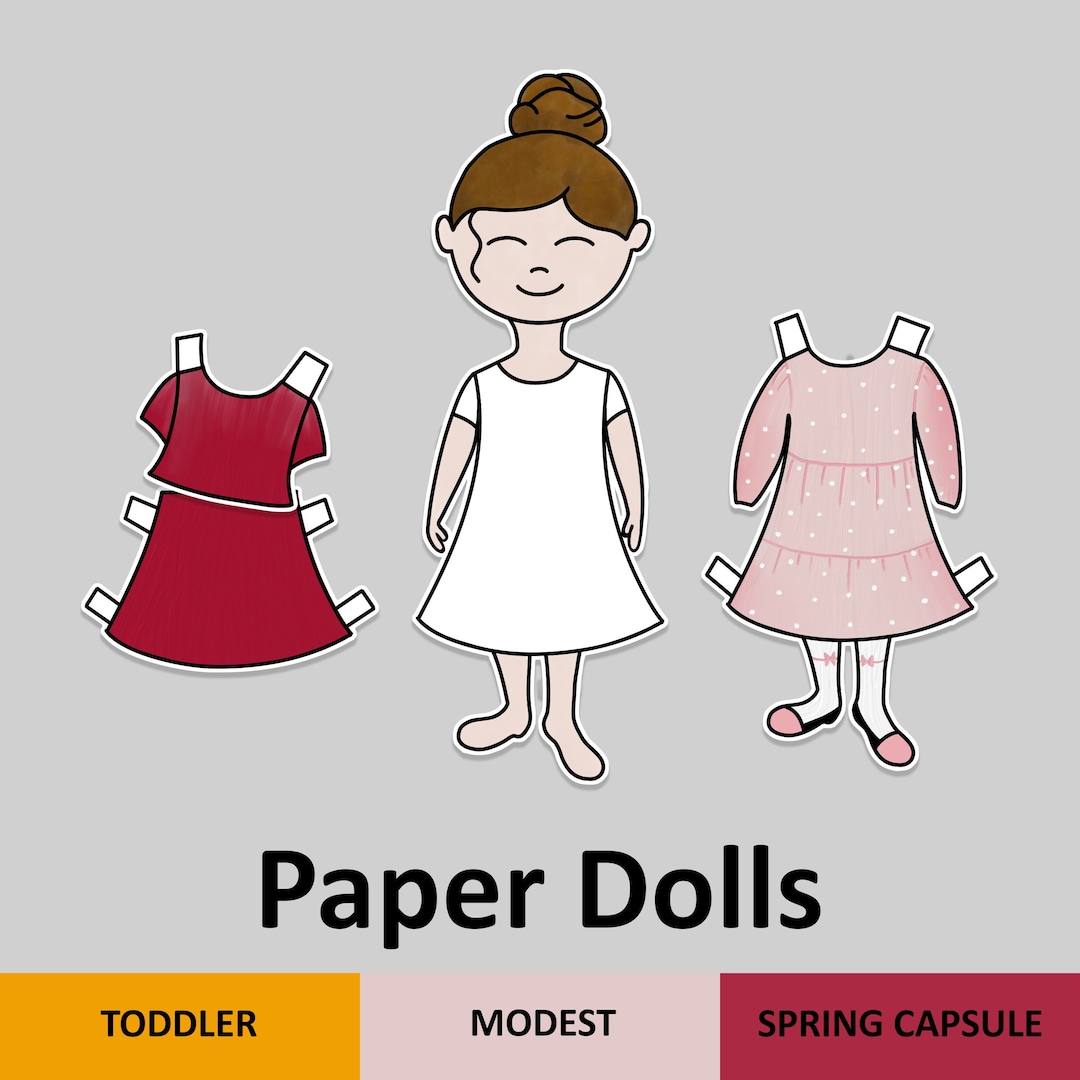 Paper Dolls | Toddler Girls | Printable | Modest | Paper Cut-out - Etsy