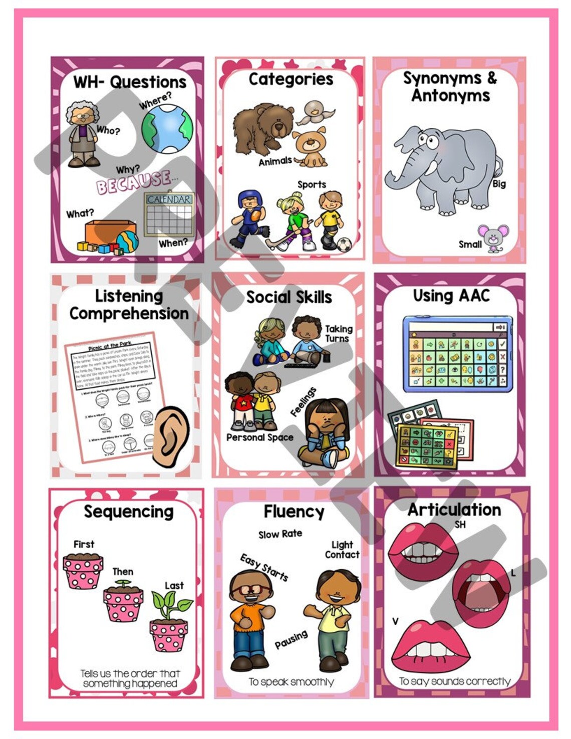 Speech Therapy Functional Room Decor Posters Girly Y2K Themed - Etsy