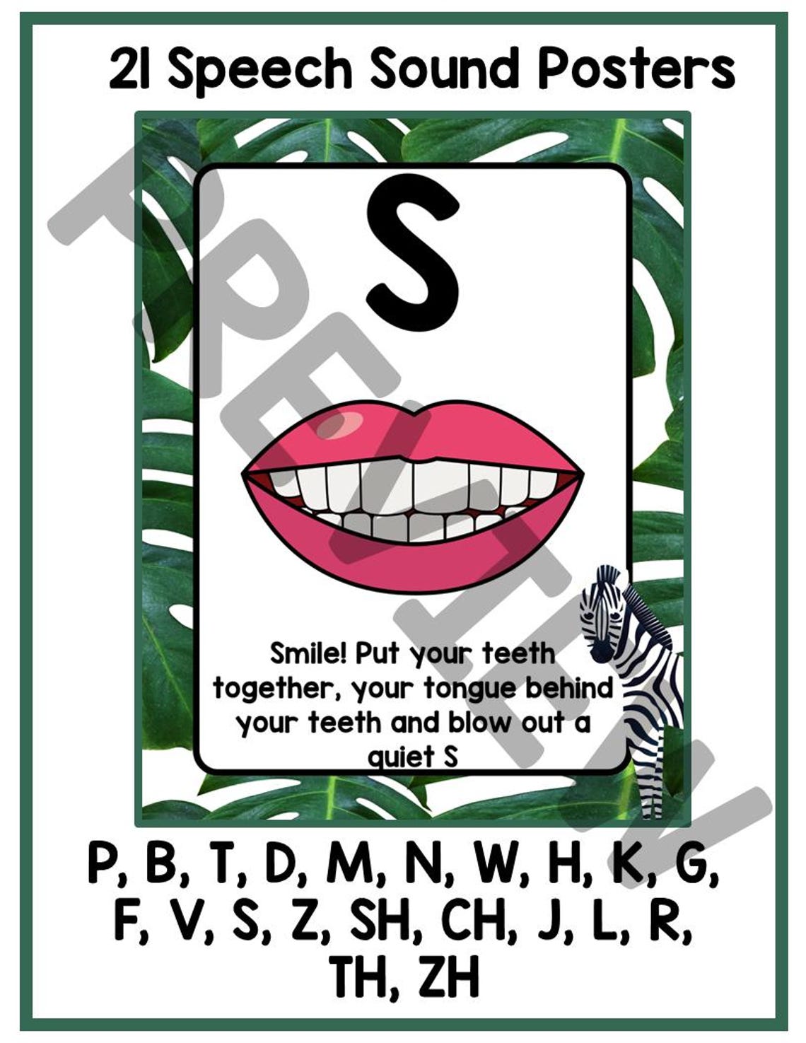 Speech Therapy Room Decor Language & Articulation Posters | Safari ...