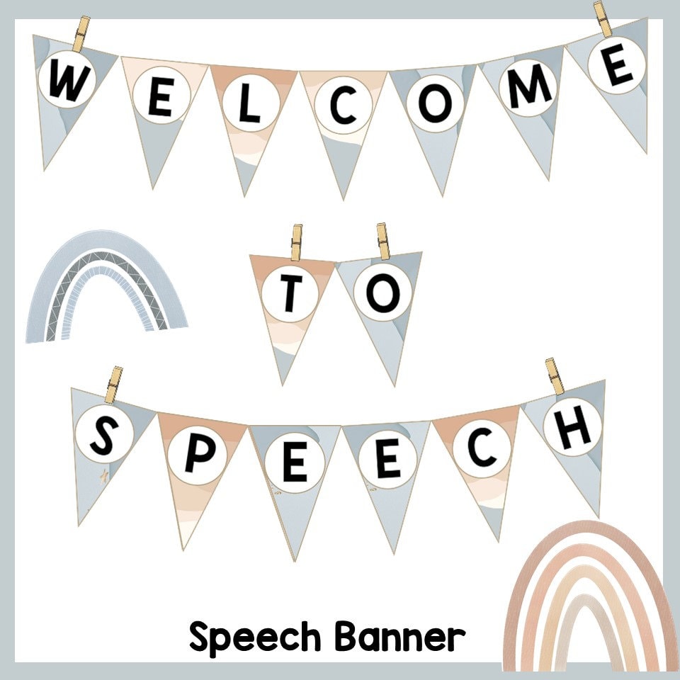 Speech Therapy Room Decor / Bulletin Board Decorations Muted - Etsy