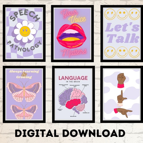20 Speech Therapy Room Posters SLP Decor Language Pathologist - Etsy Canada
