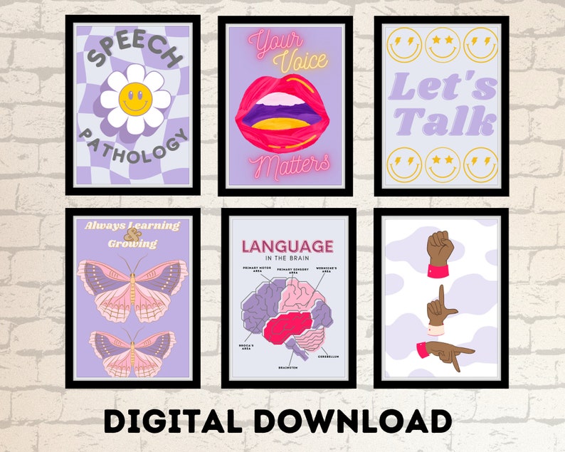 Speech Therapy Room Posters Girly Wall Decor - Etsy