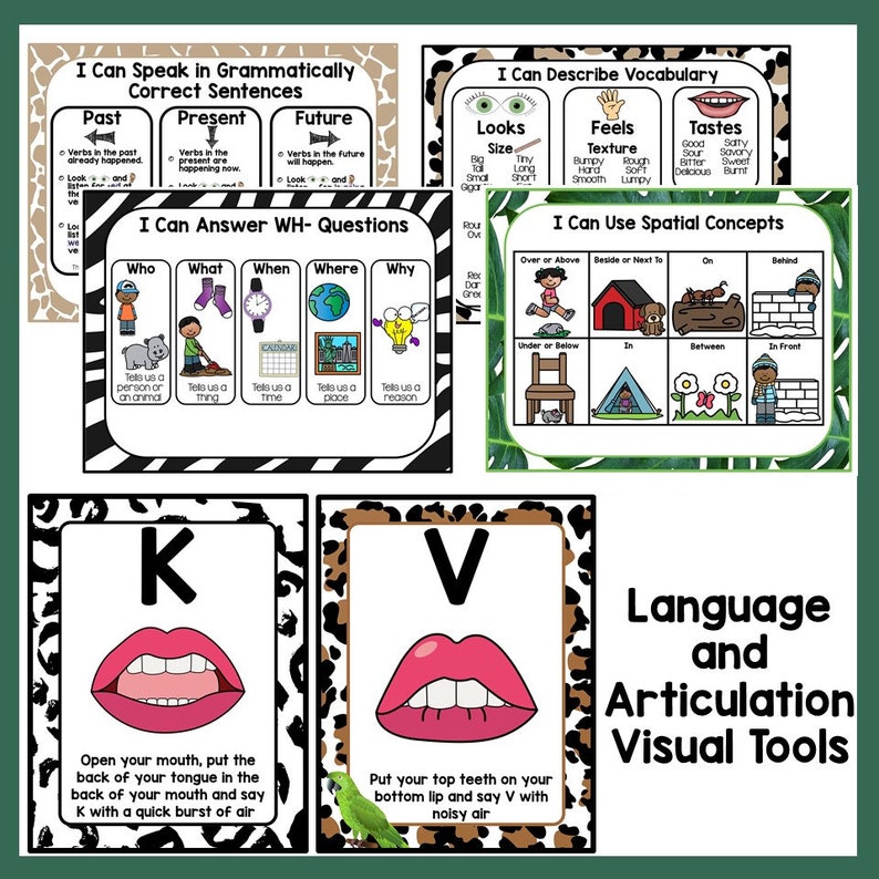 Speech Therapy Room Decor | Jungle Animals - Etsy