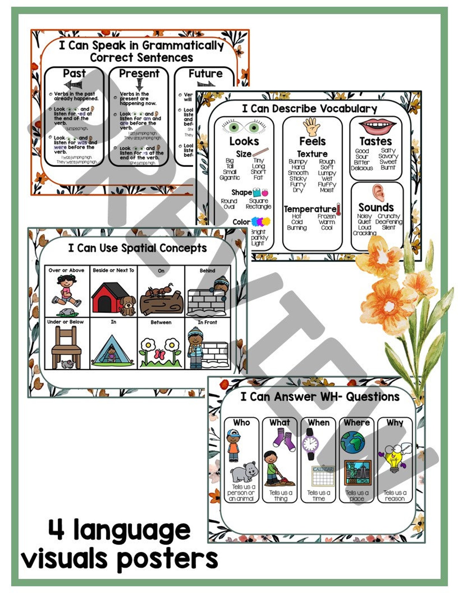Speech Therapy Room Decor – Language & Articulation Posters | Neutral ...