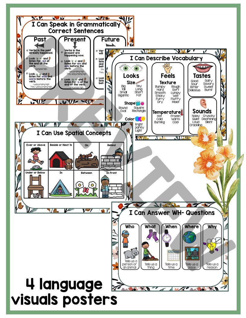 Speech Therapy Room Decor | Flower Garden - Etsy