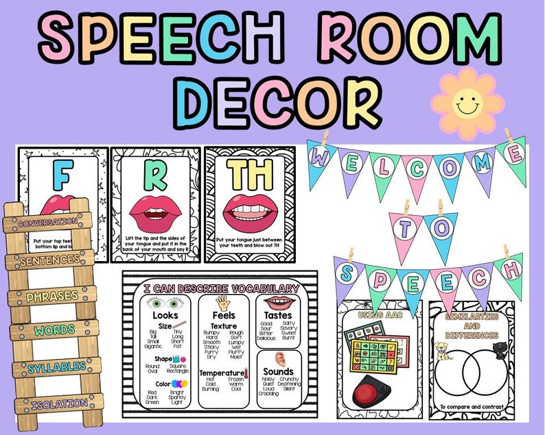 Speech Therapy Room Decor | Groovy Retro Pastels - Etsy
