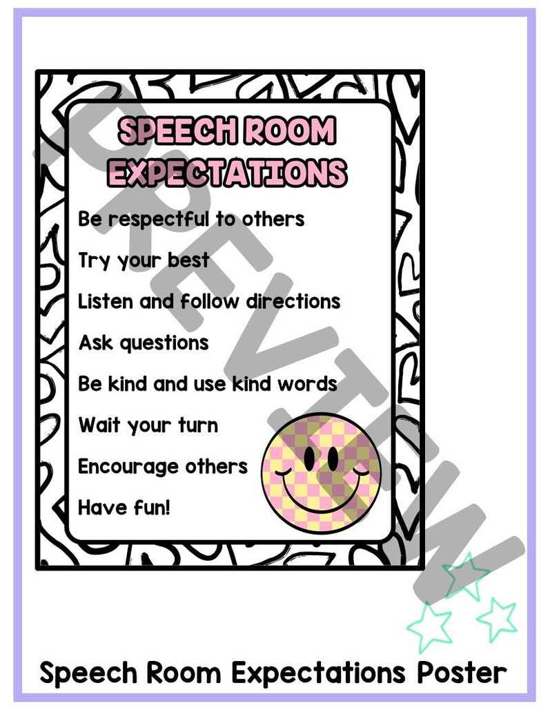 Speech Therapy Room Decor | Groovy Retro Pastels - Etsy