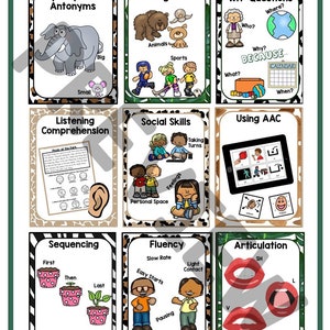 Speech Therapy Room Decor Language & Articulation Posters | Safari ...