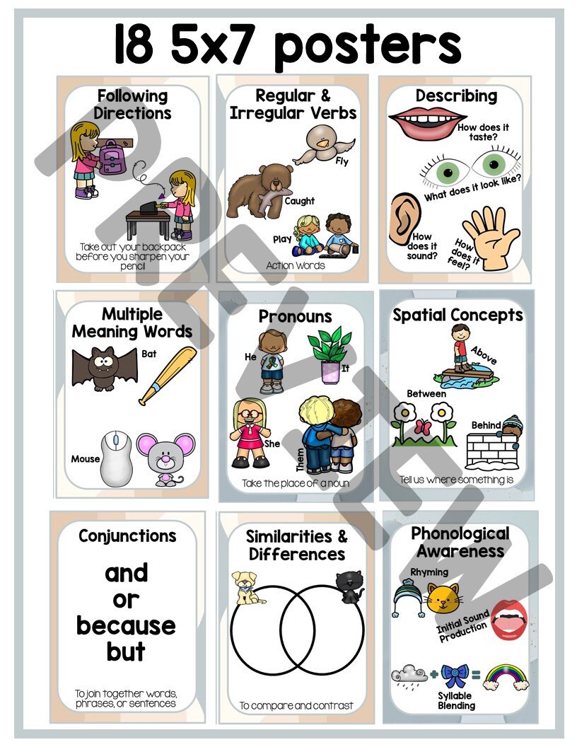 Speech Therapy Room Decor / Bulletin Board Decorations Muted - Etsy