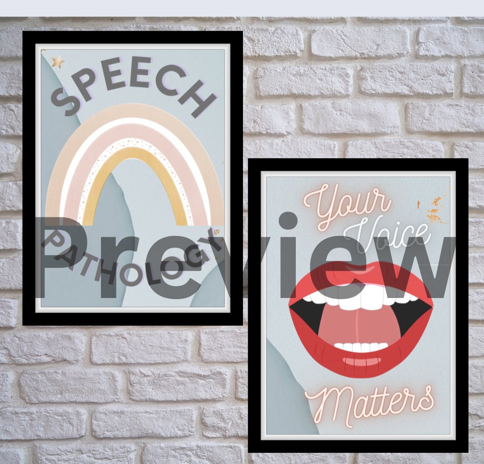 Speech Therapy Room Posters Muted Boho Rainbow - Etsy