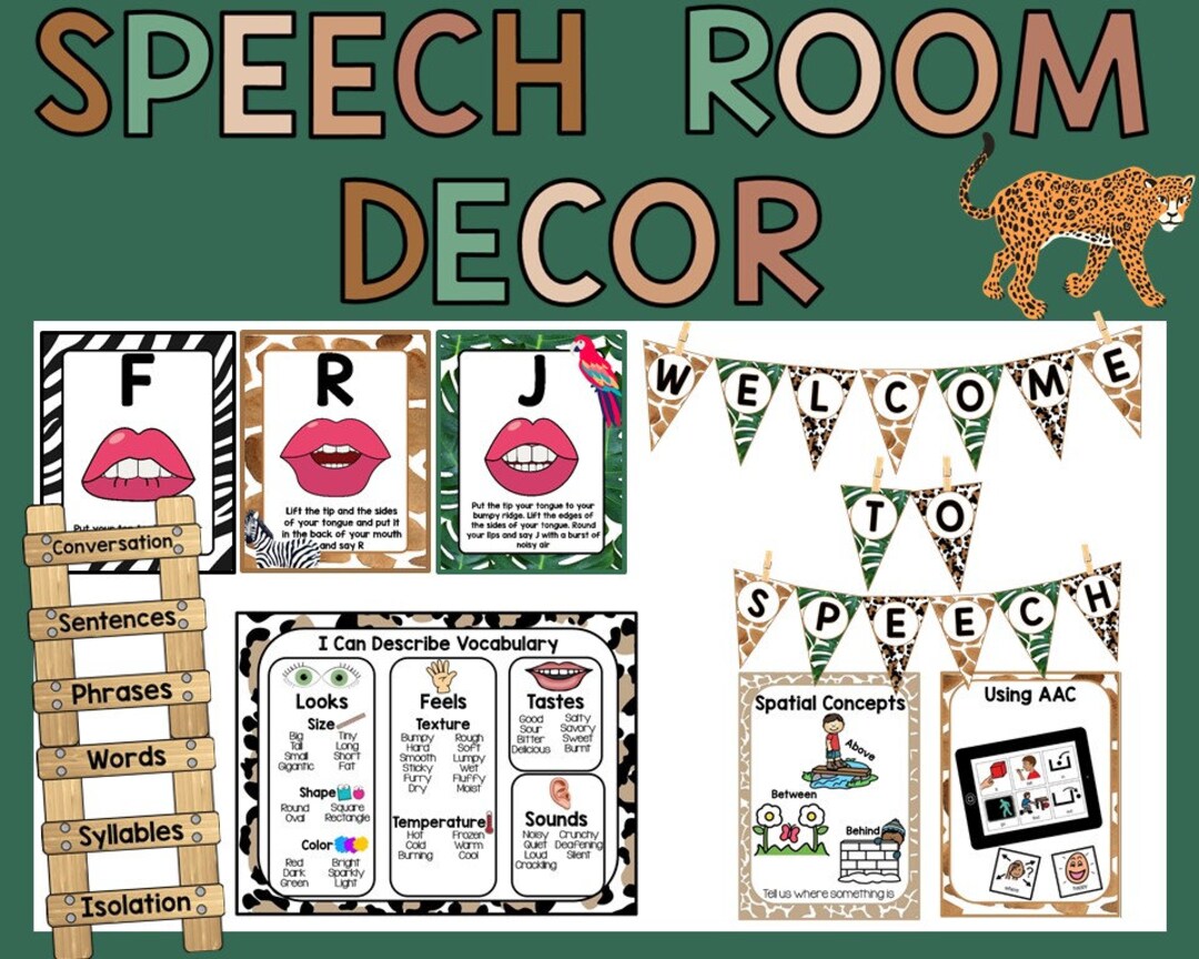 Speech Therapy Room Decor | Jungle Animals - Etsy