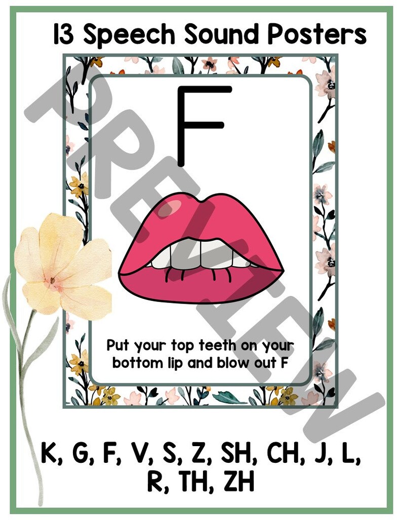 Speech Therapy Room Decor | Flower Garden - Etsy