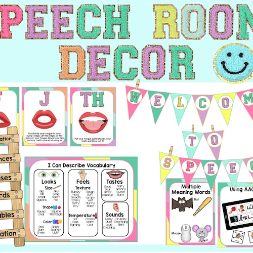 20 Speech Therapy Room Posters SLP Decor Language Pathologist - Etsy Canada