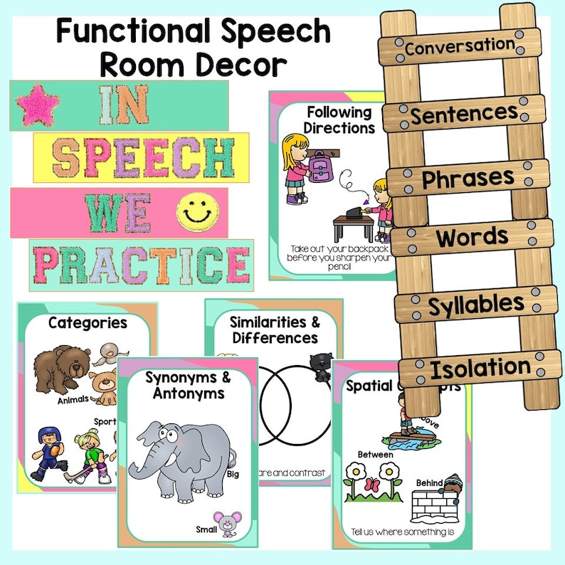 Speech Therapy Room Decor Glitter Varsity Patch Letters - Etsy