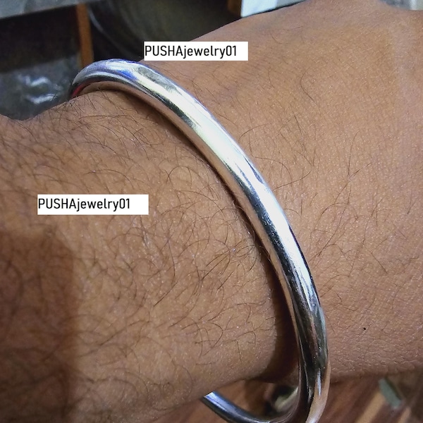 Heavy Silver Bangle - Etsy