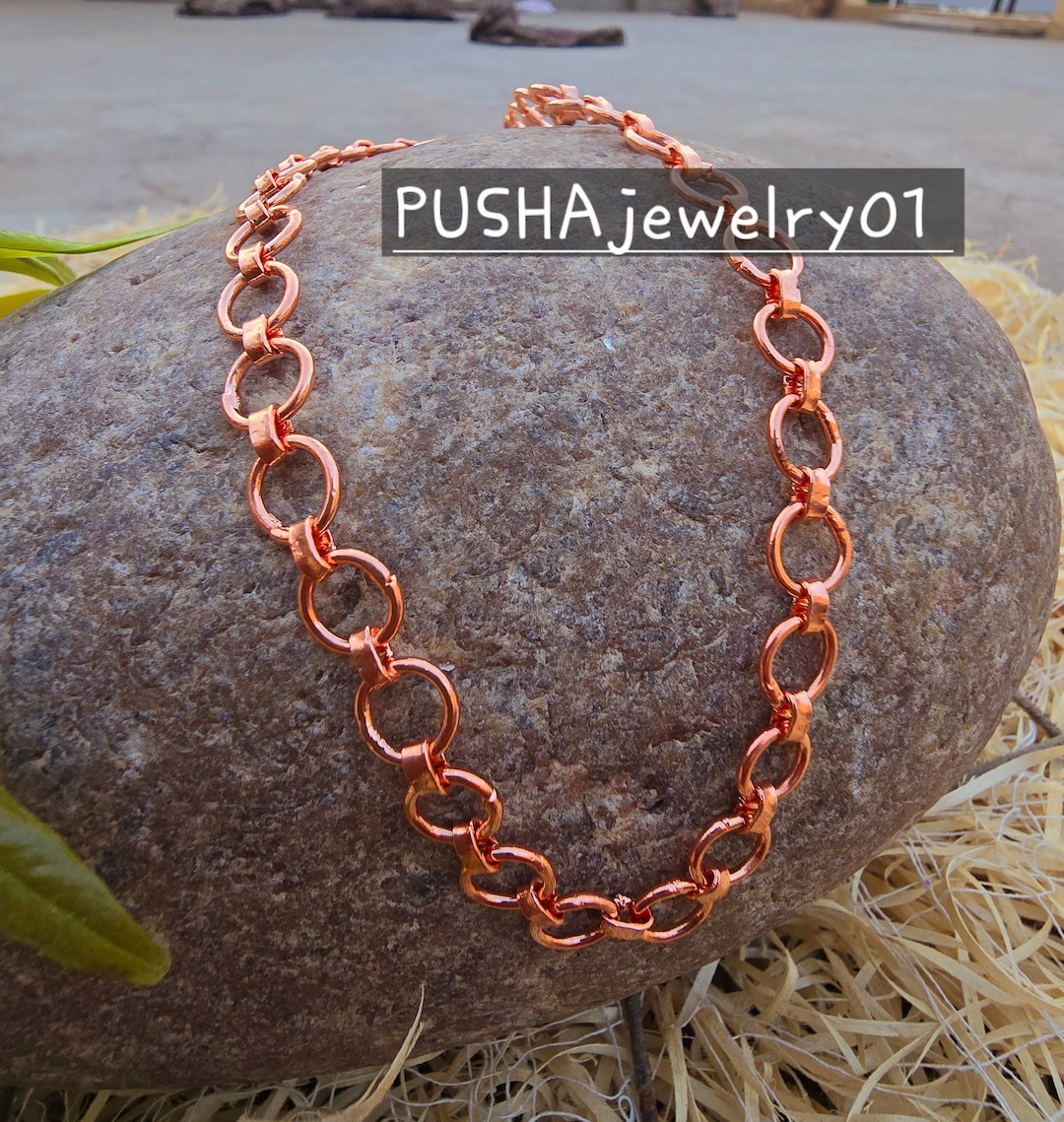 Pure Copper Chain Necklace, Pure Copper Wheat Chain, Solid Copper ...