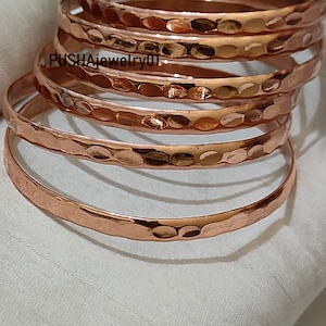 Pure Copper Bangle, Set of 7 Solid Copper Bangle, Set of 7 Pcs ...