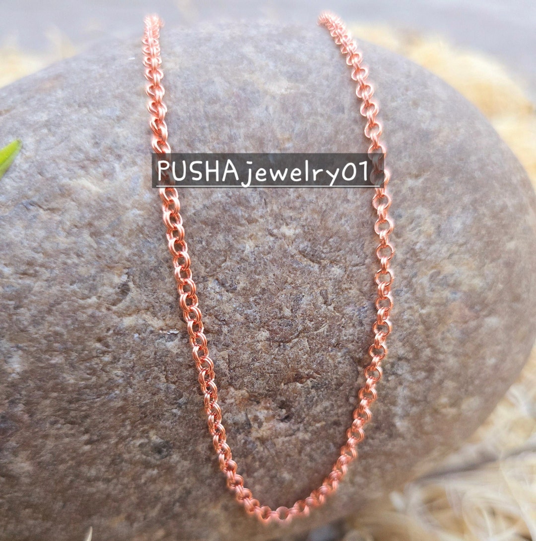 Copper Chain Necklace, Pure Copper Link Chain, Copper Jewelry Chain ...
