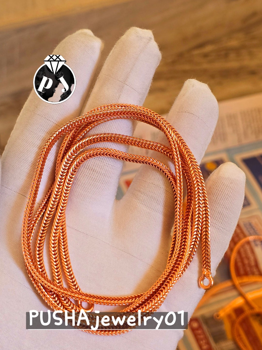 100% Heavy Antiqued Copper Snake Chain Necklace Handmade Pure Copper ...