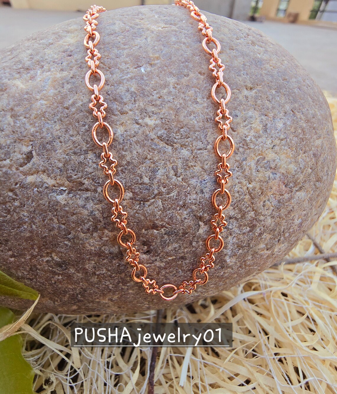 Copper Chain Necklace, Pure Copper Link Chain, Copper Jewelry Chain ...