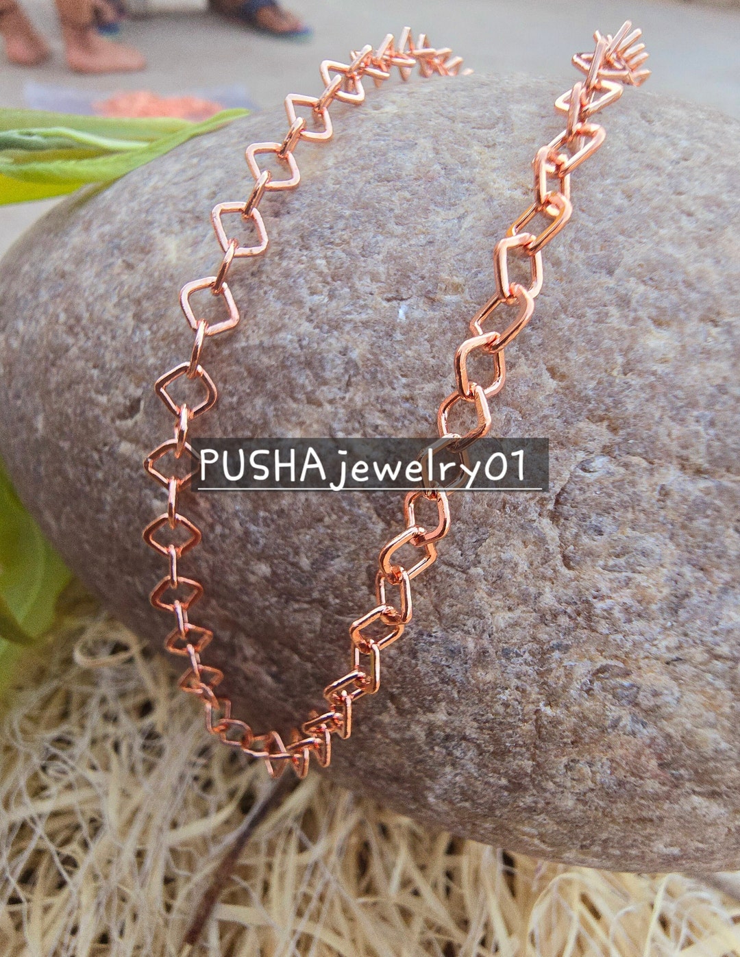 Copper Chain Necklace, Pure Copper Link Chain, Copper Jewelry Chain ...