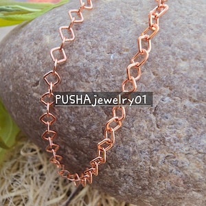 Copper Chain Necklace, Pure Copper Link Chain, Copper Jewelry Chain ...