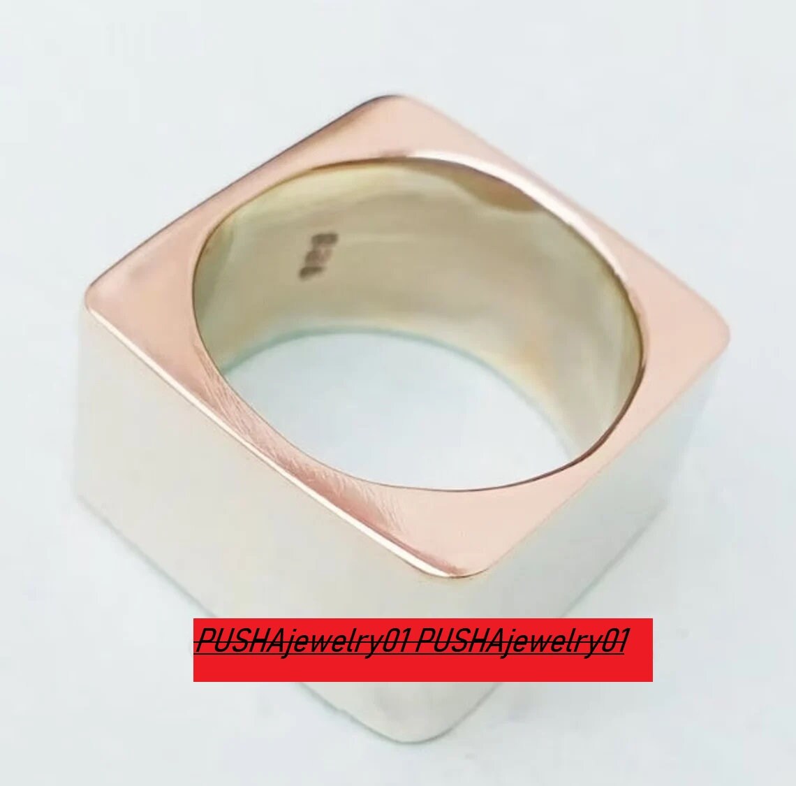 Silver Square Band Ring Geometric Cube Ring 925 Sterling Silver Square ...