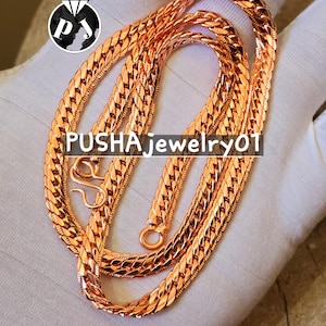 100% Heavy Antiqued Copper Chain Necklace Handmade Pure Copper Chain ...