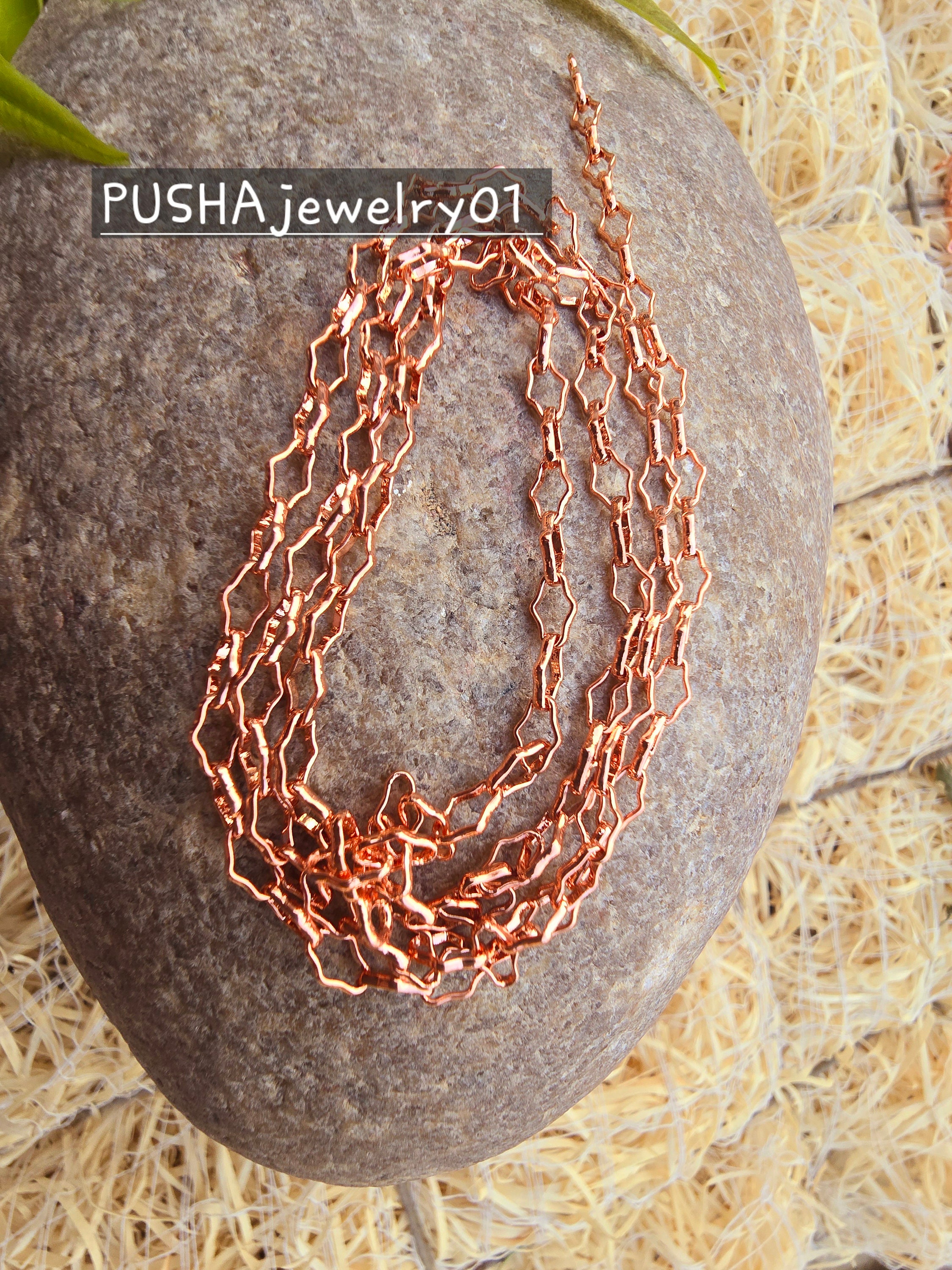 Copper Chain Link Necklace & Bracelet, Casual and Trendy Chain, Copper ...