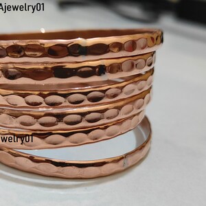 Pure Copper Bangle, Set of 7 Solid Copper Bangle, Set of 7 Pcs ...