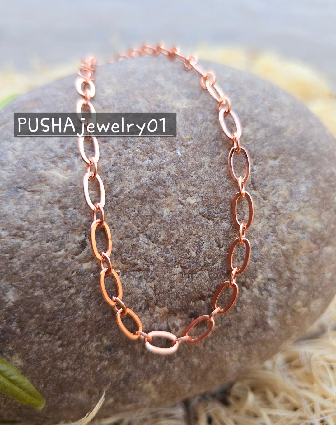 Pure Copper Chain Necklace, Pure Copper Wheat Chain, Solid Copper ...