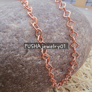 Copper Chain Necklace, Pure Copper Link Chain, Copper Jewelry Chain ...