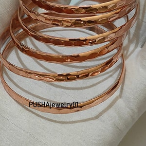 Pure Copper Bangle, Set of 7 Solid Copper Bangle, Set of 7 Pcs ...